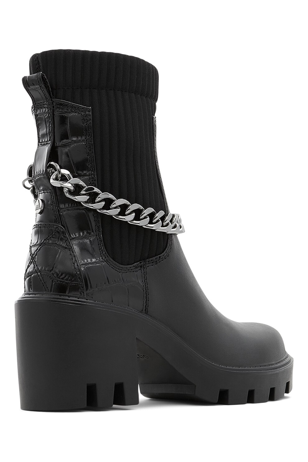 Aldo, Botine Chelsea din piele cu toc bloc Allout, Negru, 6 - eMAG.ro
