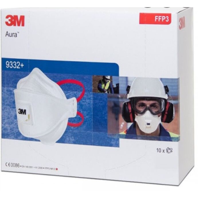 Masca de protectie respiratorie FFP3, model 3M Aura 9332+, pliabila ...