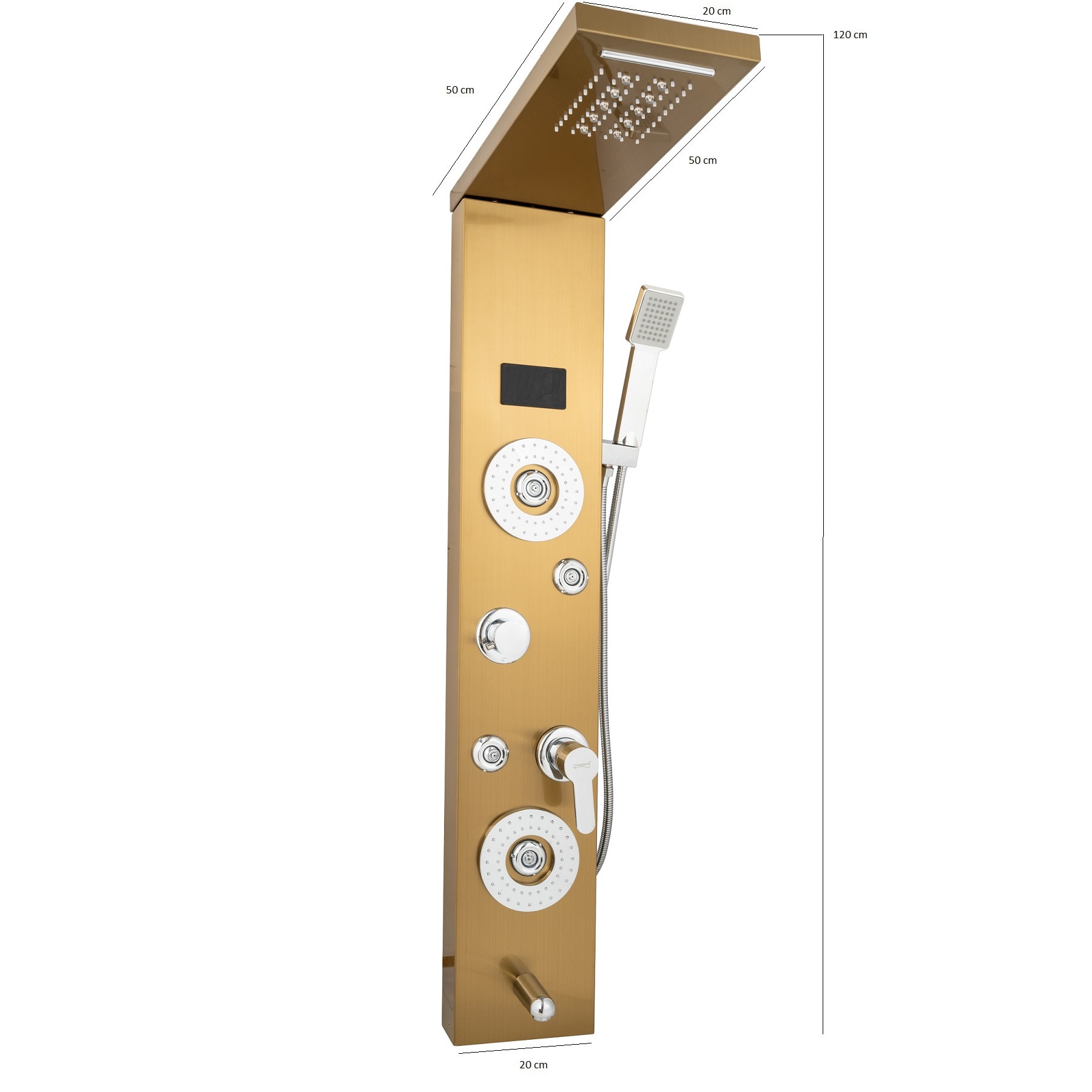 Panou de dus TRENDY'S cu hidromasaj, inox 5 functii digital cu led ...