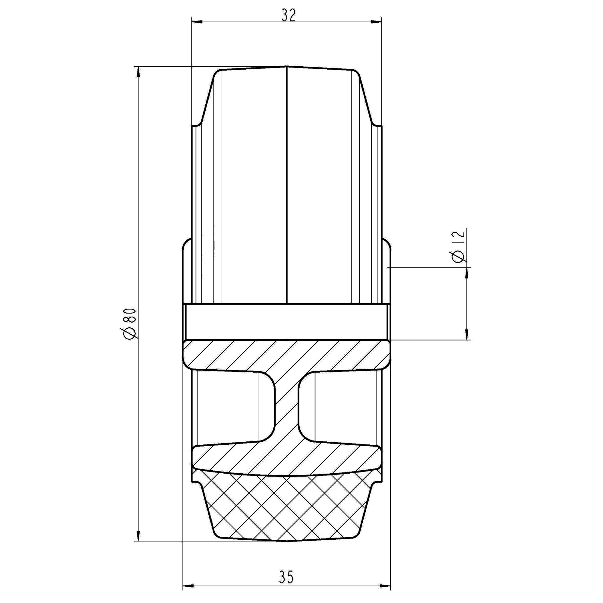 Roata cu anvelopa din cauciuc, Centru din nylon, Rulment simplu, 140 kg ...