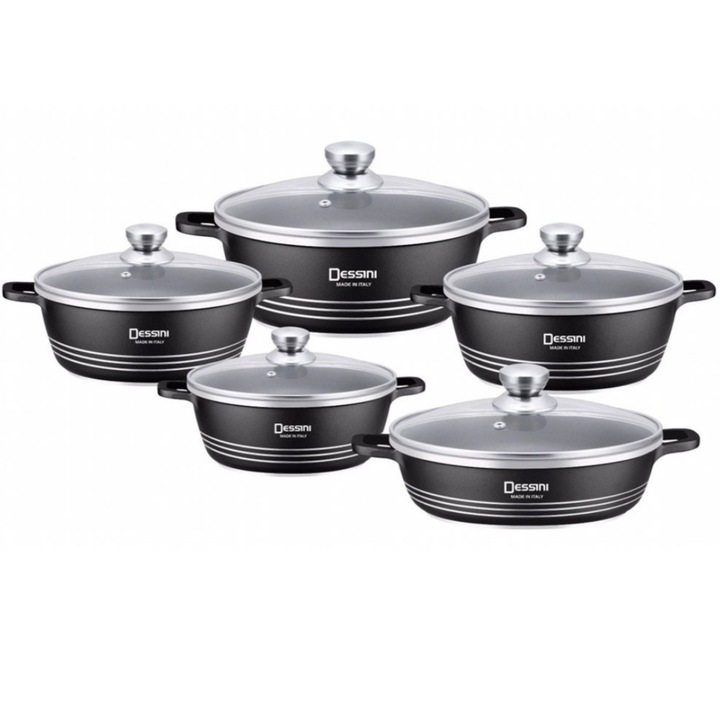 Set oale de gatit, 10 bucati Dessini Black - eMAG.ro