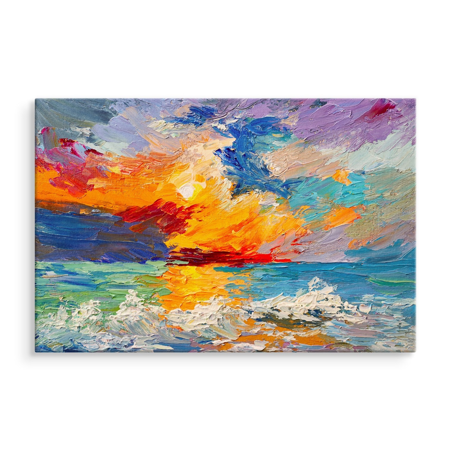 Tablou pentru living mare apa cer abstractie 120cm x 80cm Colorat ...