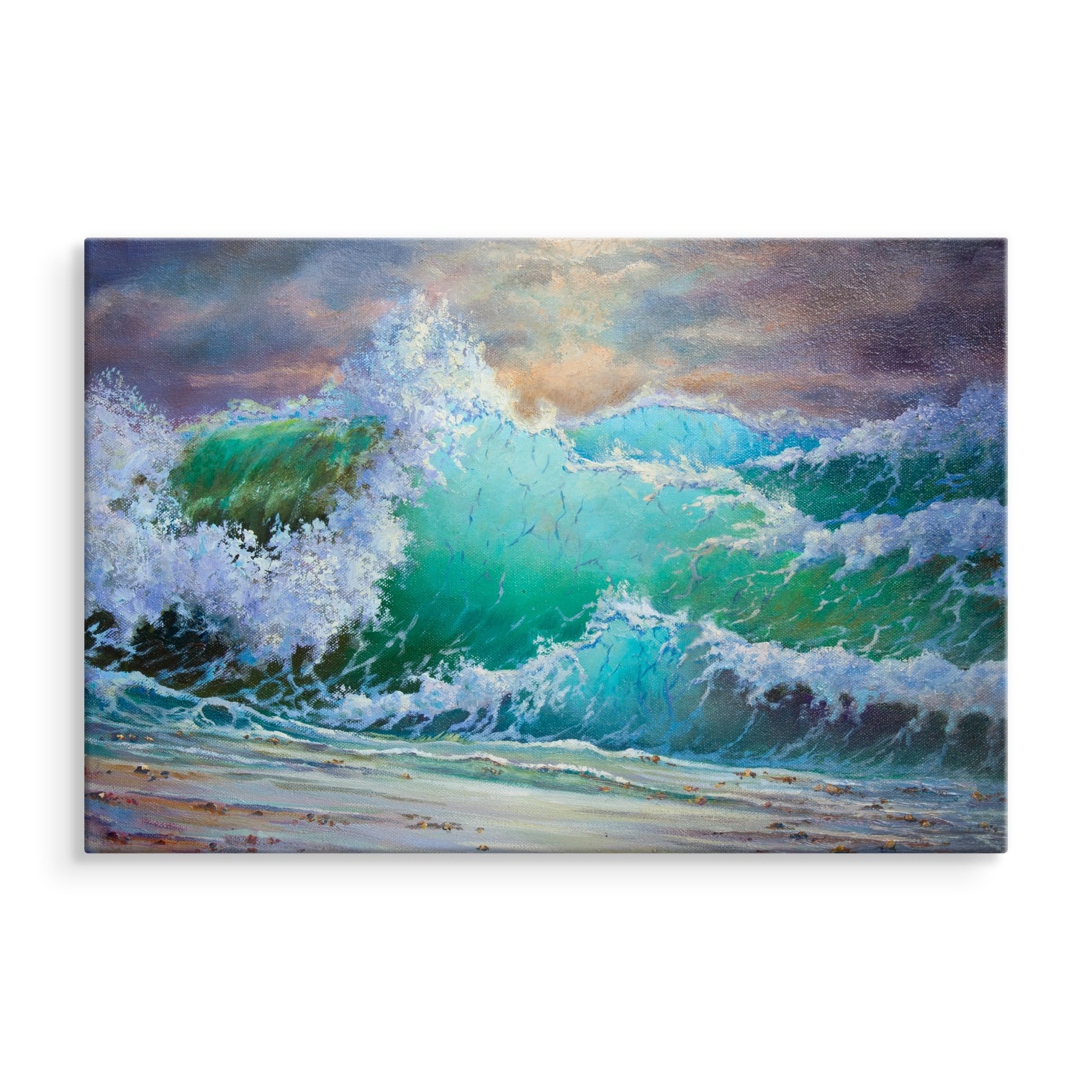 Tablou pentru sufragerie mare valuri apa turcoaz 70cm x 50cm Peisaj ...