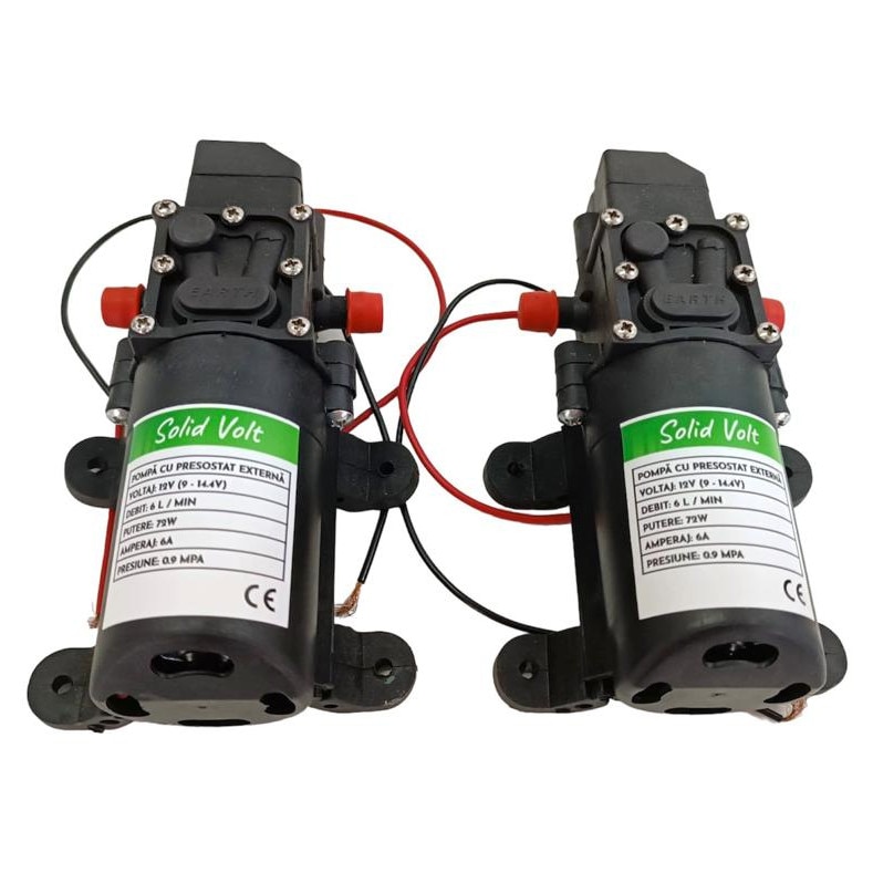 Pompa apa cu presostat 12 V externa 6 l/min pentru rulota, food truck ...
