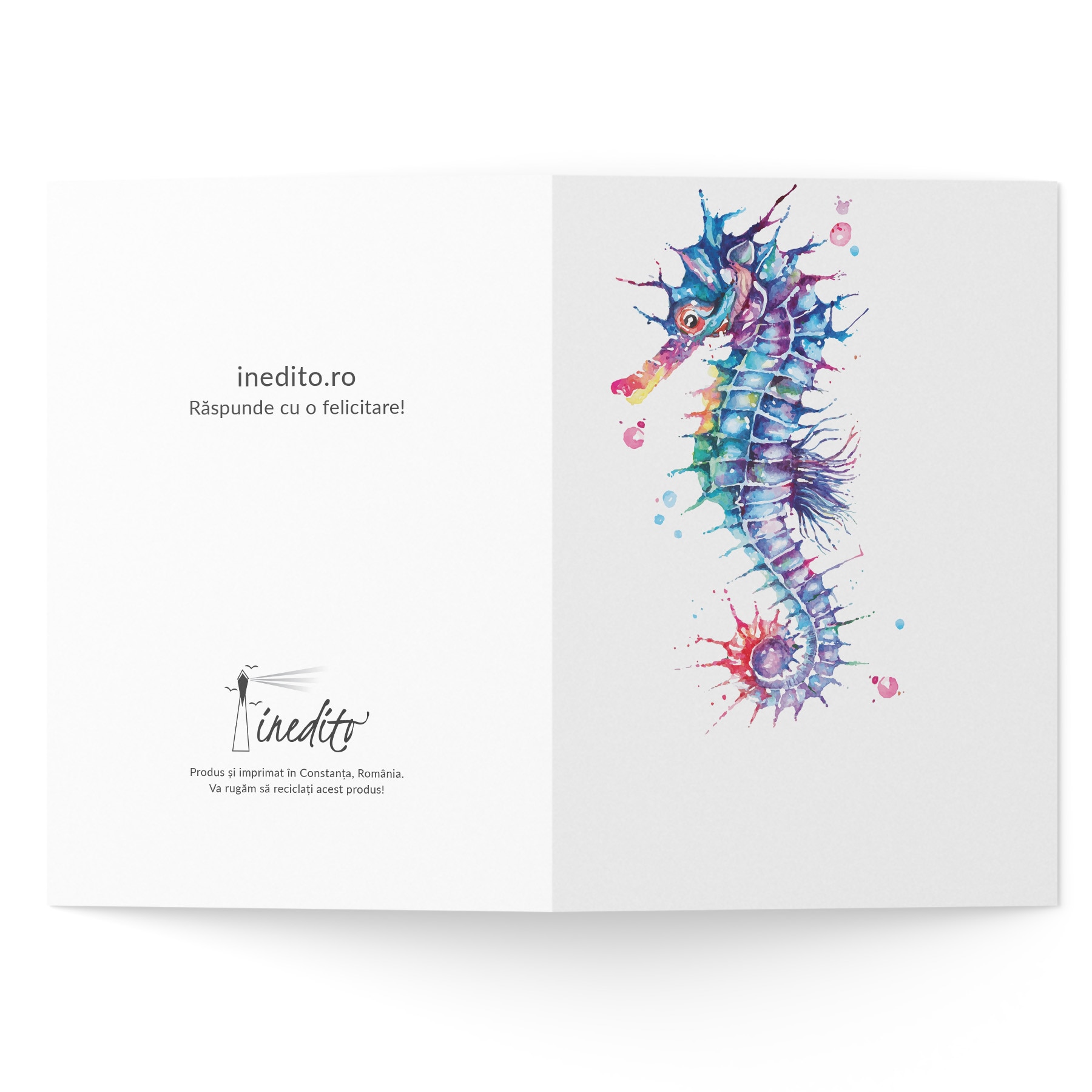 100 рециклирана поздравителна картичка с плик висококачествена текстурирана хартия морско