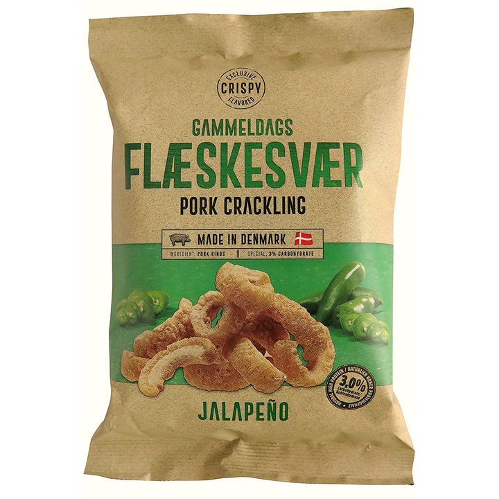 Chipsuri din sorici de porc Ok Snacks, 70g, cu strat de sunca si ...