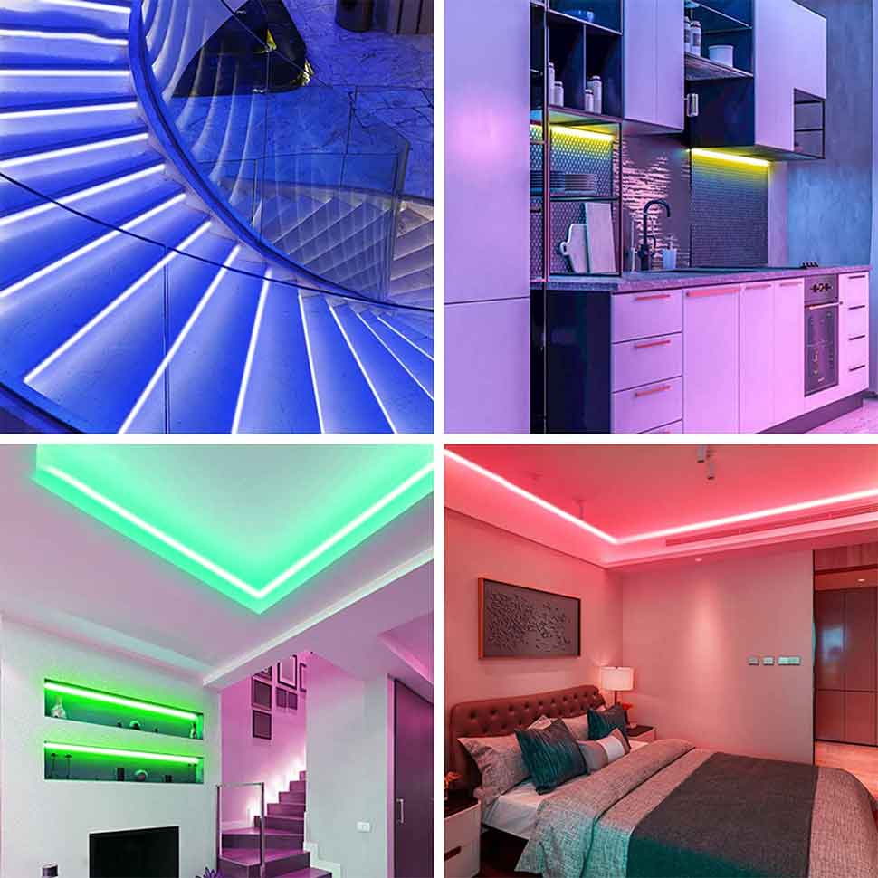 Banda LED RGB 5050, YWX®, 1 Metri, 16 milioane de culori, luminozitate ...