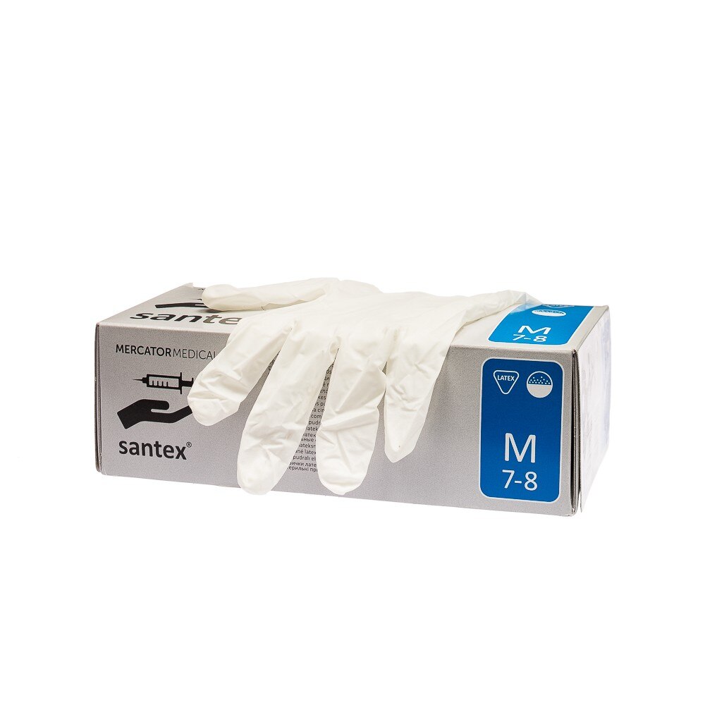 Set 100 bucati, Manusi albe Latex Pudrate, Marimea M - eMAG.ro