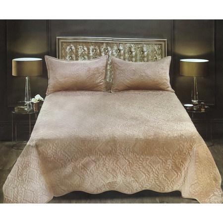 Set cuvertura catifea, Shop Like A Pro®, pentru 2 persoane, 3 piese, 1 cuvertura Si 2 fete perna ...