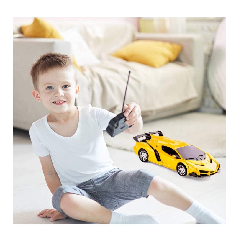 Masina de jucarie cu telecomanda, 2 in 1, ABS, Galben - eMAG.ro