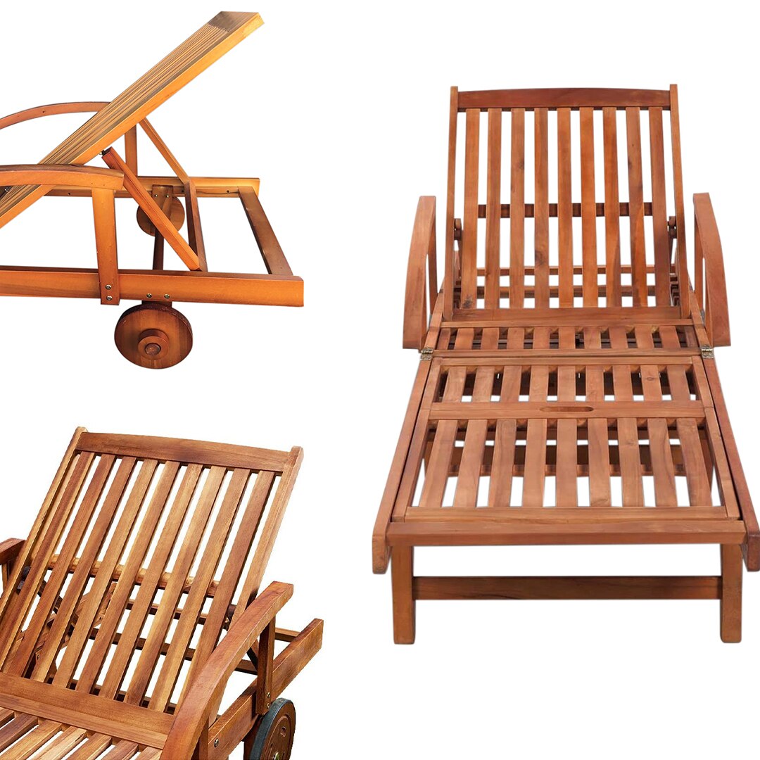 Pat de gradina Timeless Tools, Din lemn, Plop lacuit, Cu roti - eMAG.ro