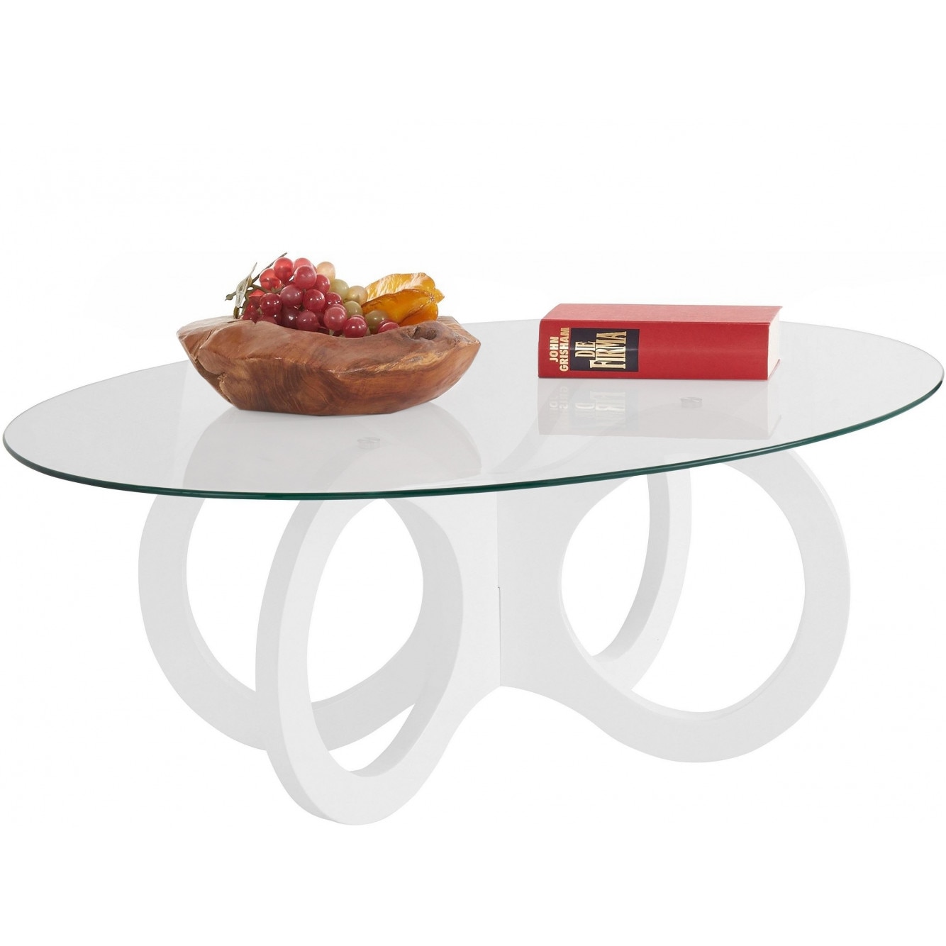 Masa de cafea in stil danez Ritto, 110 cm, alba - eMAG.ro