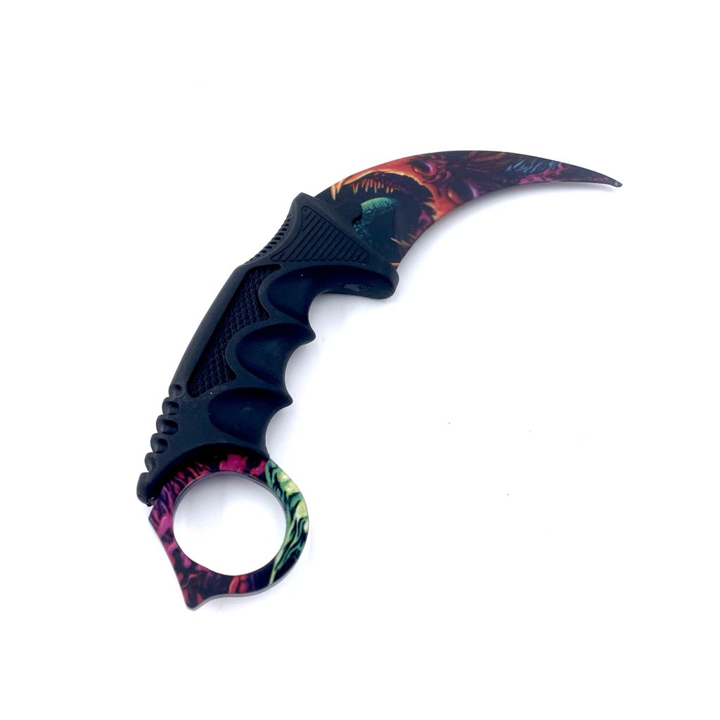 Cutit Karambit pentru antrenament Dragon EGG, fara tais, teaca si snur ...