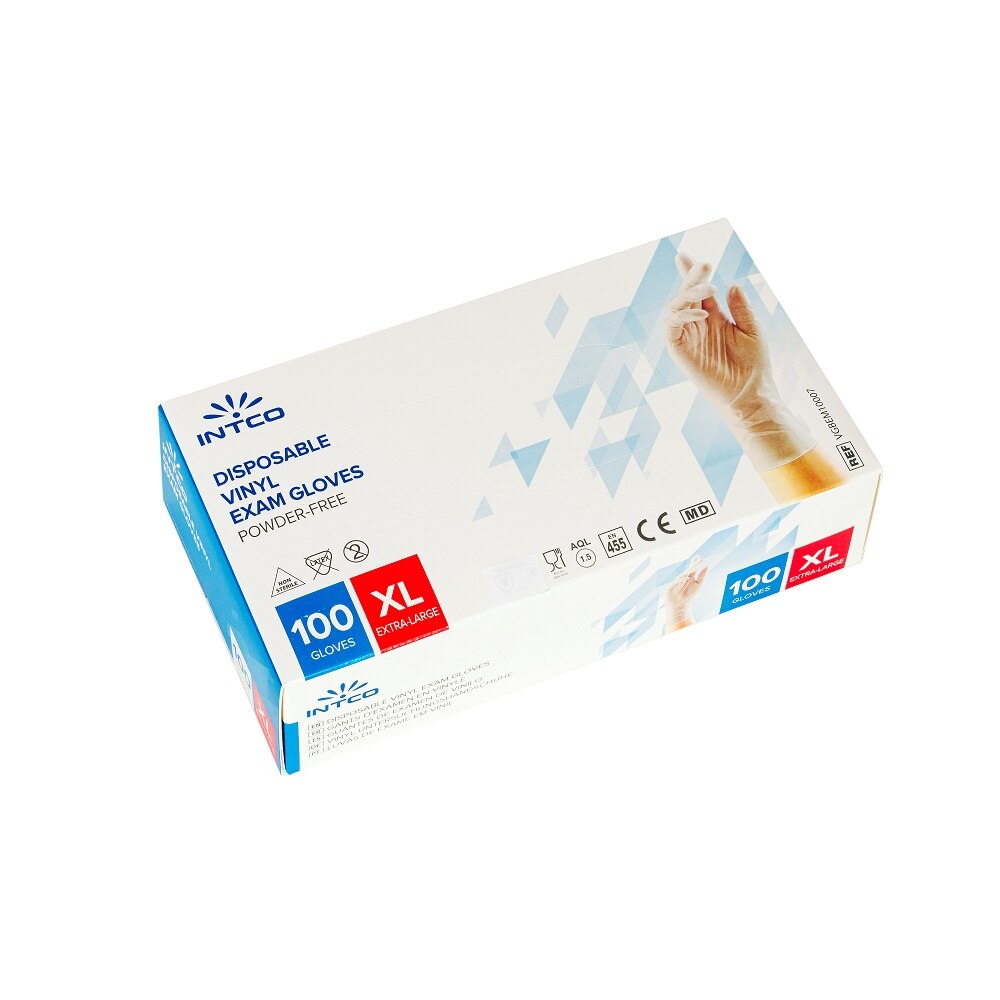 Intco vinyl eldobható vizsgálati kesztyű, XL, 100db - eMAG.hu