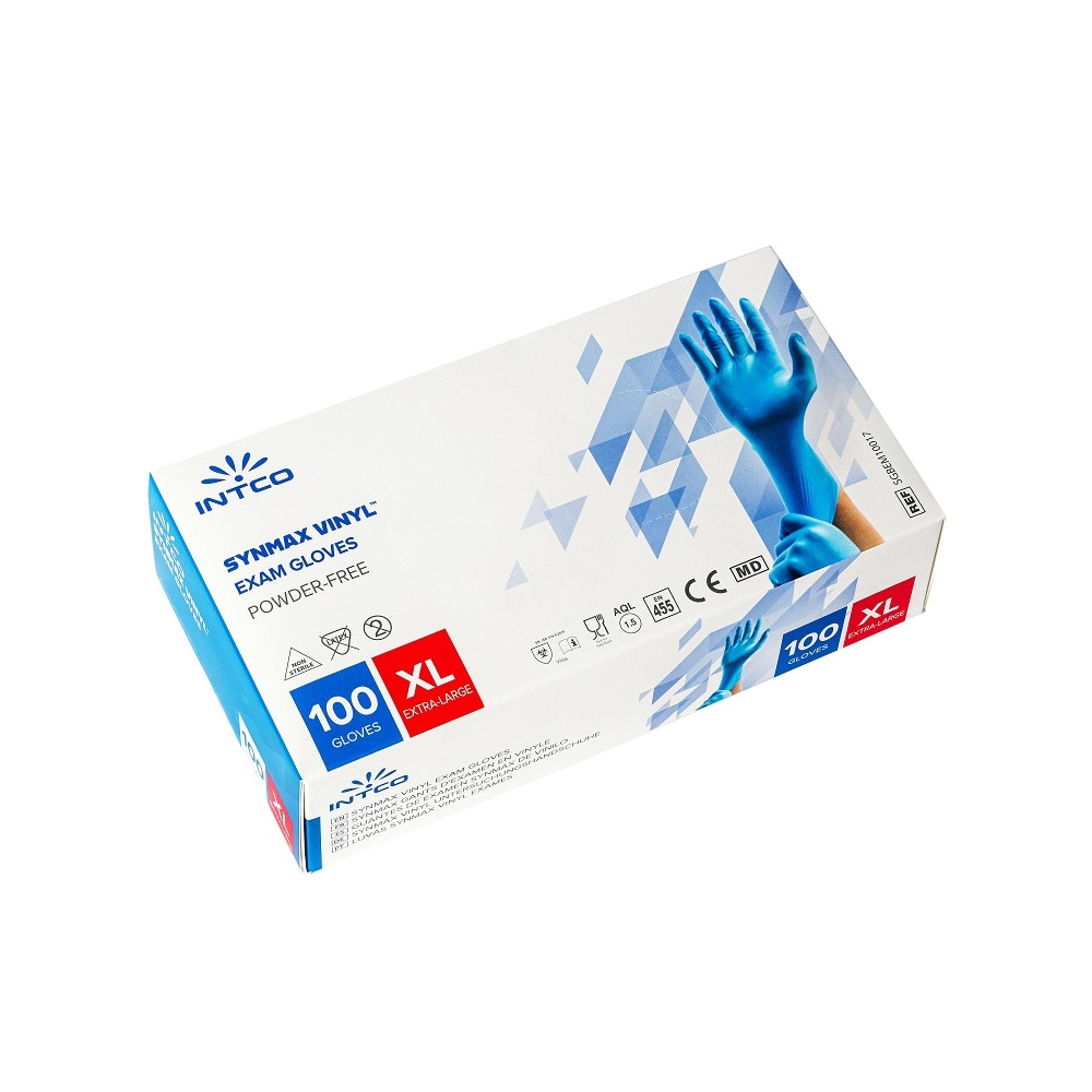 Комплект ръкавици за еднократна употреба INTCO Synmax, Винил, Без пудра ...