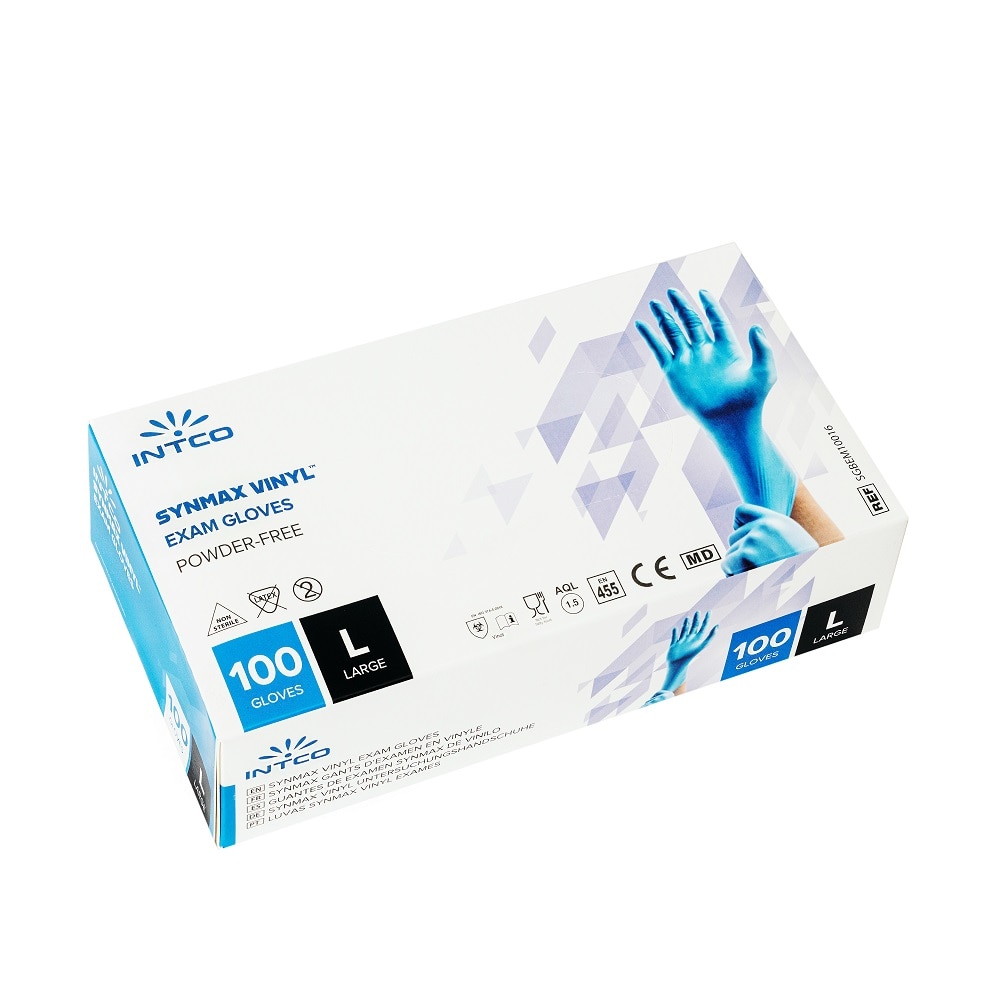 Комплект ръкавици за еднократна употреба INTCO Synmax, Винил, Без пудра ...