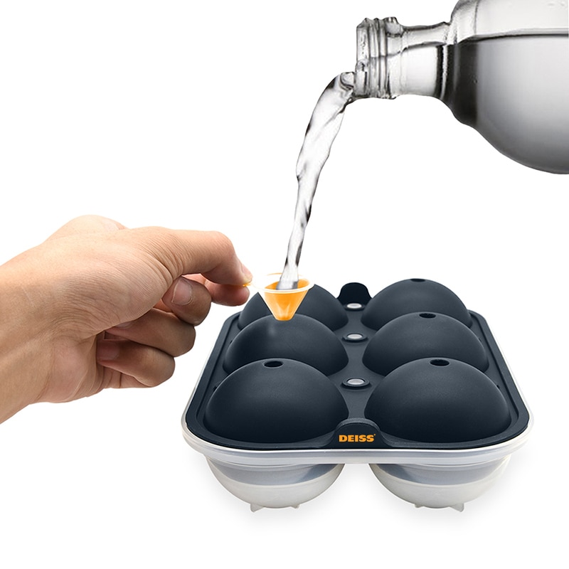 Set forma pentru gheata si palnie din plastic, Deiss PRO, 6 sfere de ...