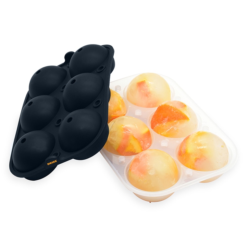 Set forma pentru gheata si palnie din plastic, Deiss PRO, 6 sfere de ...