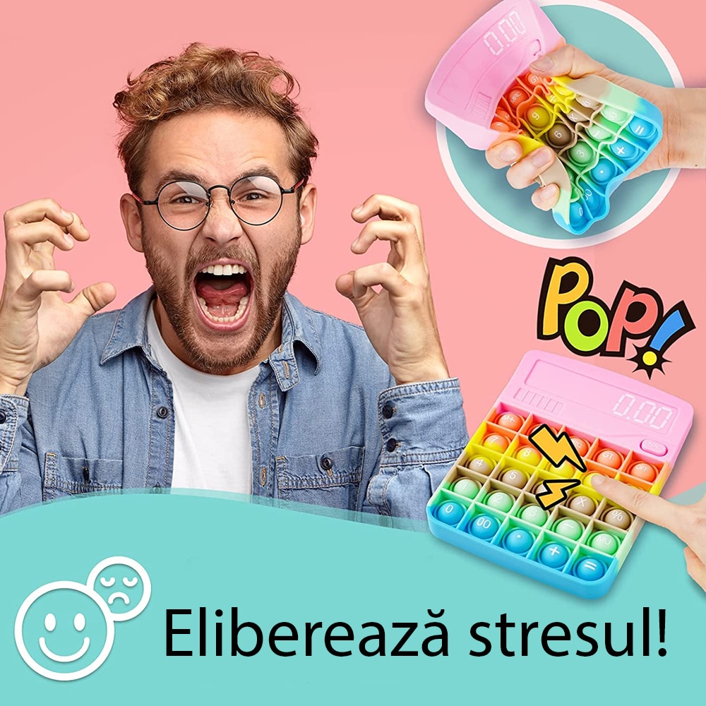 Jucarie Pop It Zenuk® - Calculator, Sensory, Fidget Toy, Antistres, 10 ...