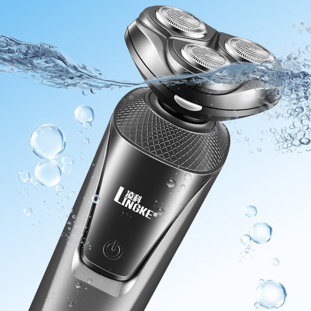 Aparat de barbierit electric Lingke, Reincarcabila, Umed/Uscat, Negru ...