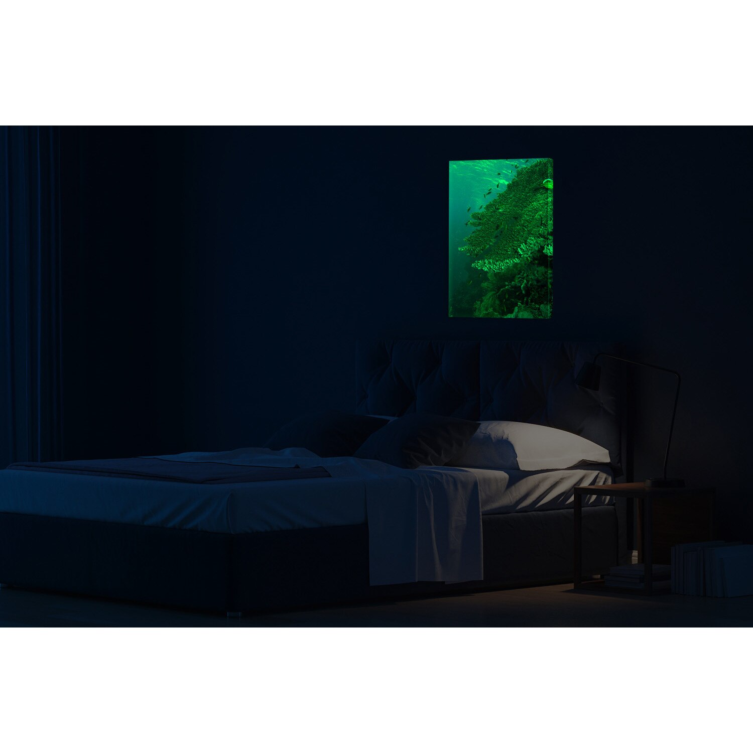 Tablou luminos in intuneric, GlowforHome, Viata marina subacvatica in ...