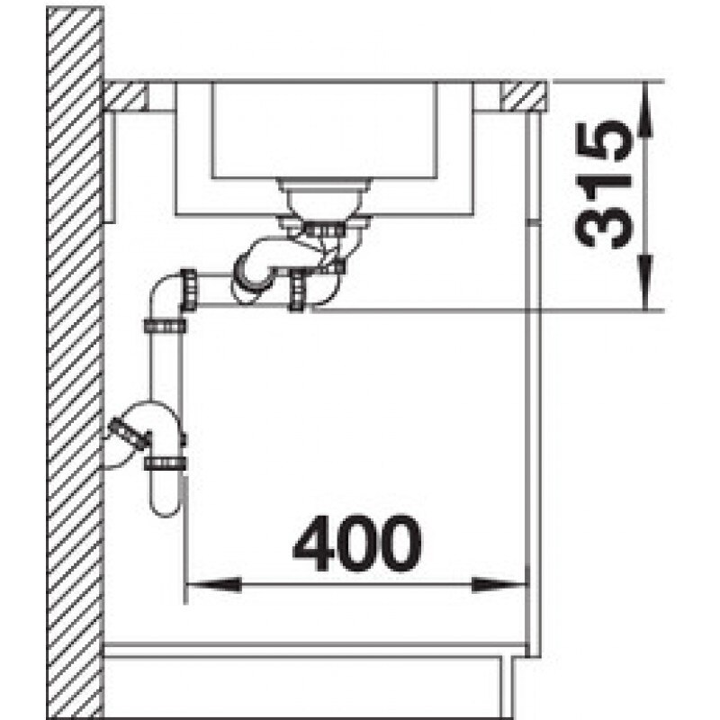 Кухненска мивка Blanco DINAS 6S, два плота, полирана повърхност ...