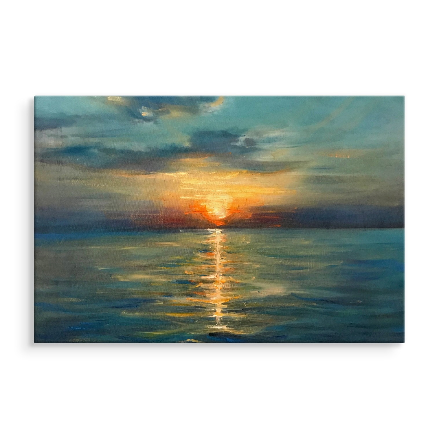 Nappali festmény naplemente táj nagy 70cm x 50cm Nap, Art, Deco, Modern ...