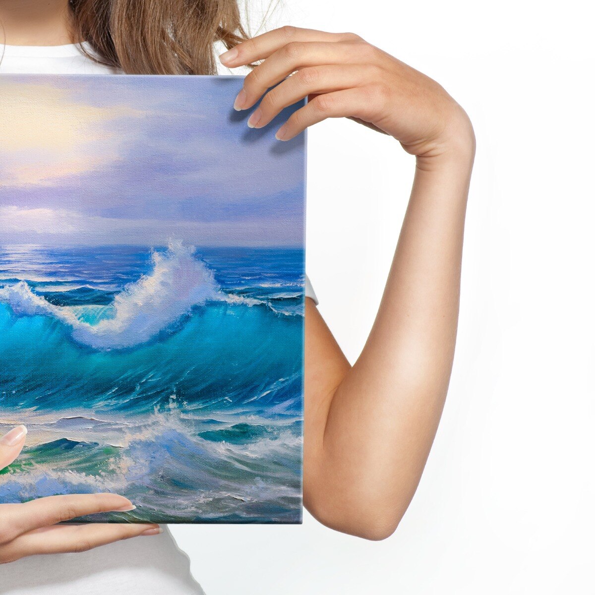 Tablou pentru living mare valuri peisaj 30cm x 20cm Canvas, Pictura ...