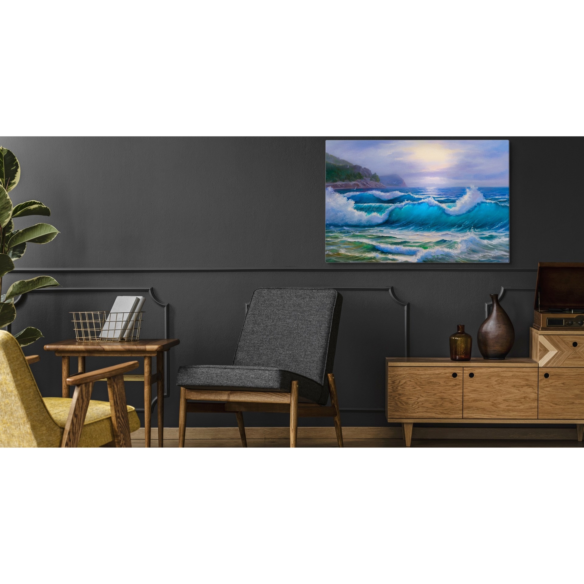 Tablou pentru living mare valuri peisaj 30cm x 20cm Canvas, Pictura ...