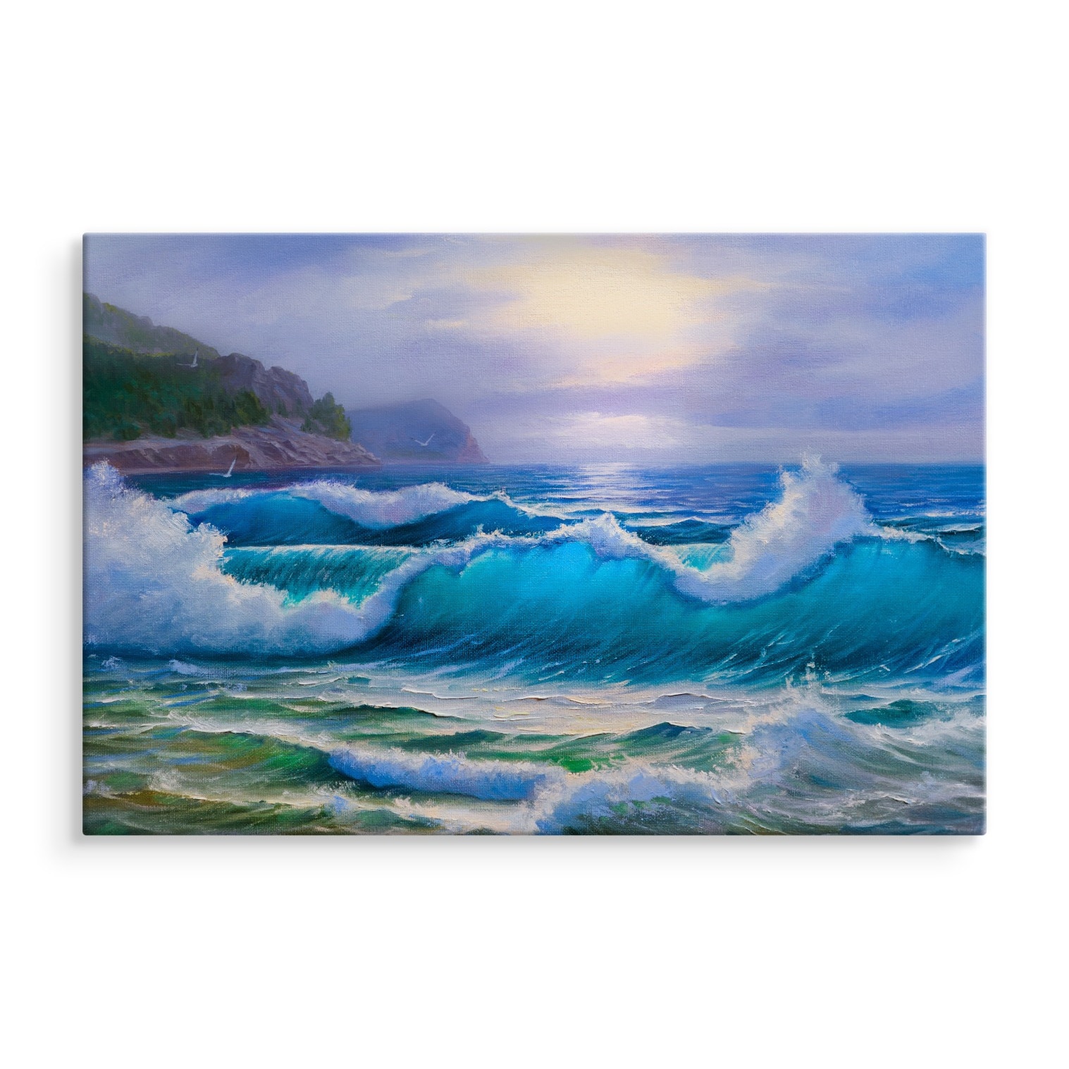 Tablou pentru living mare valuri peisaj 30cm x 20cm Canvas, Pictura ...