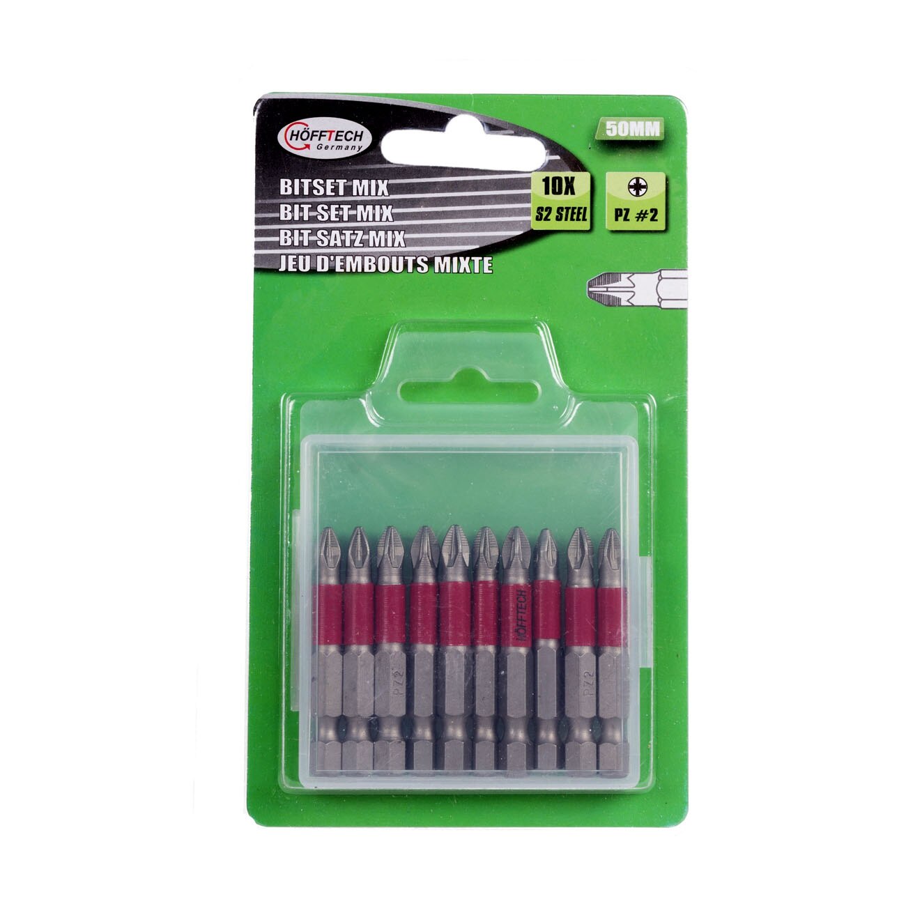 Set 10 piese, Bituri PZ2 hexagonale din otel S2, cu manson, lungime 50 ...