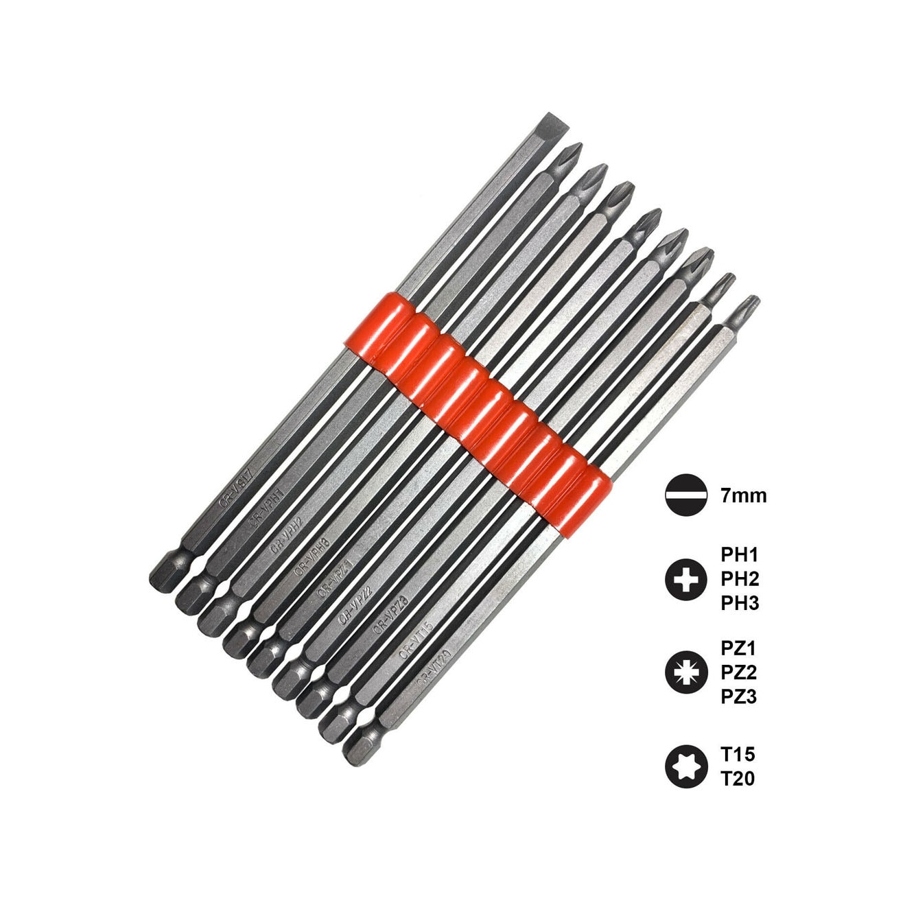 Set 10 piese, Bituri hexagonale extra lungi, cu lungime de 150 mm - eMAG.ro