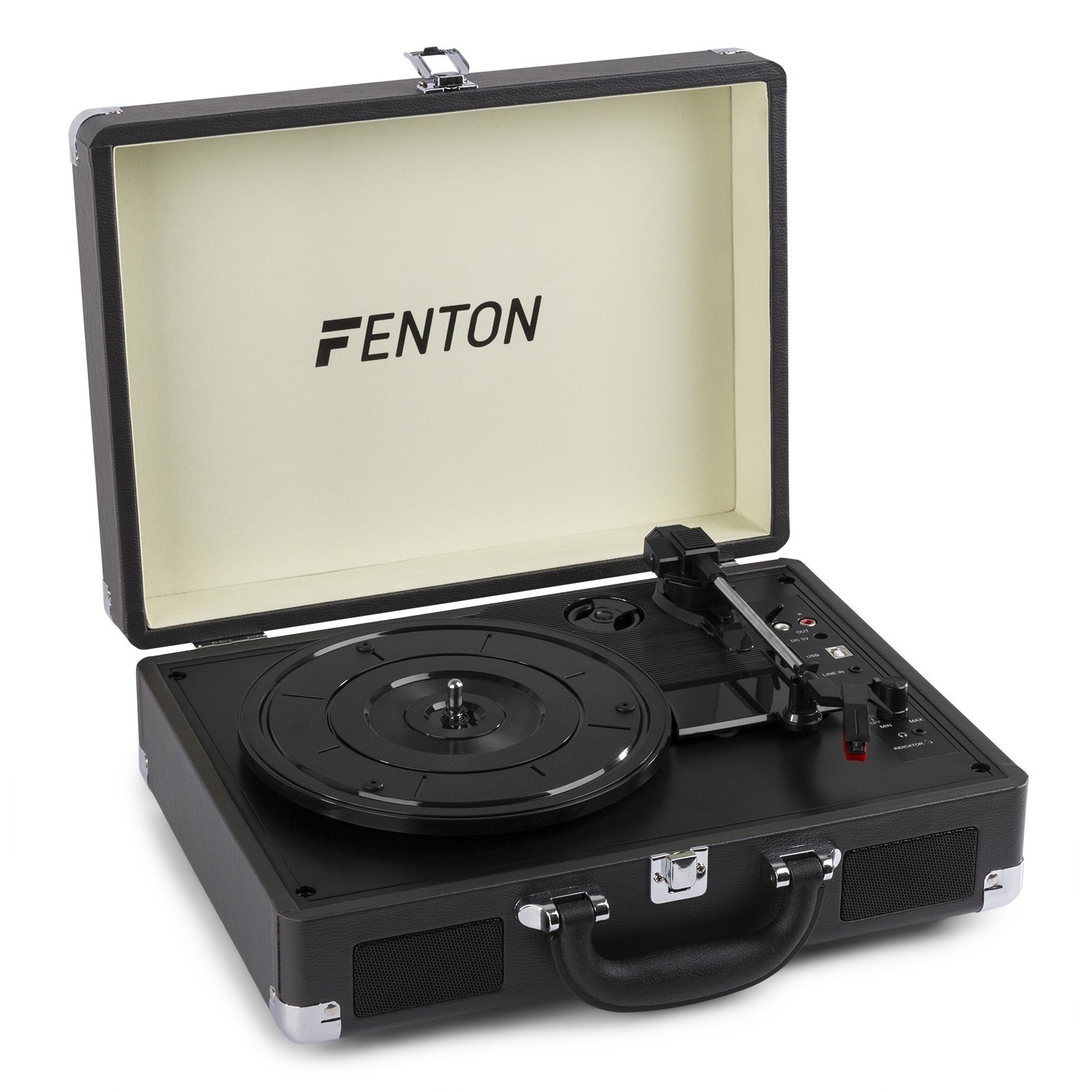 Pick-up cu Bluetooth, finisaj lemn/piele PU, gri, Fenton RP115C - eMAG.ro