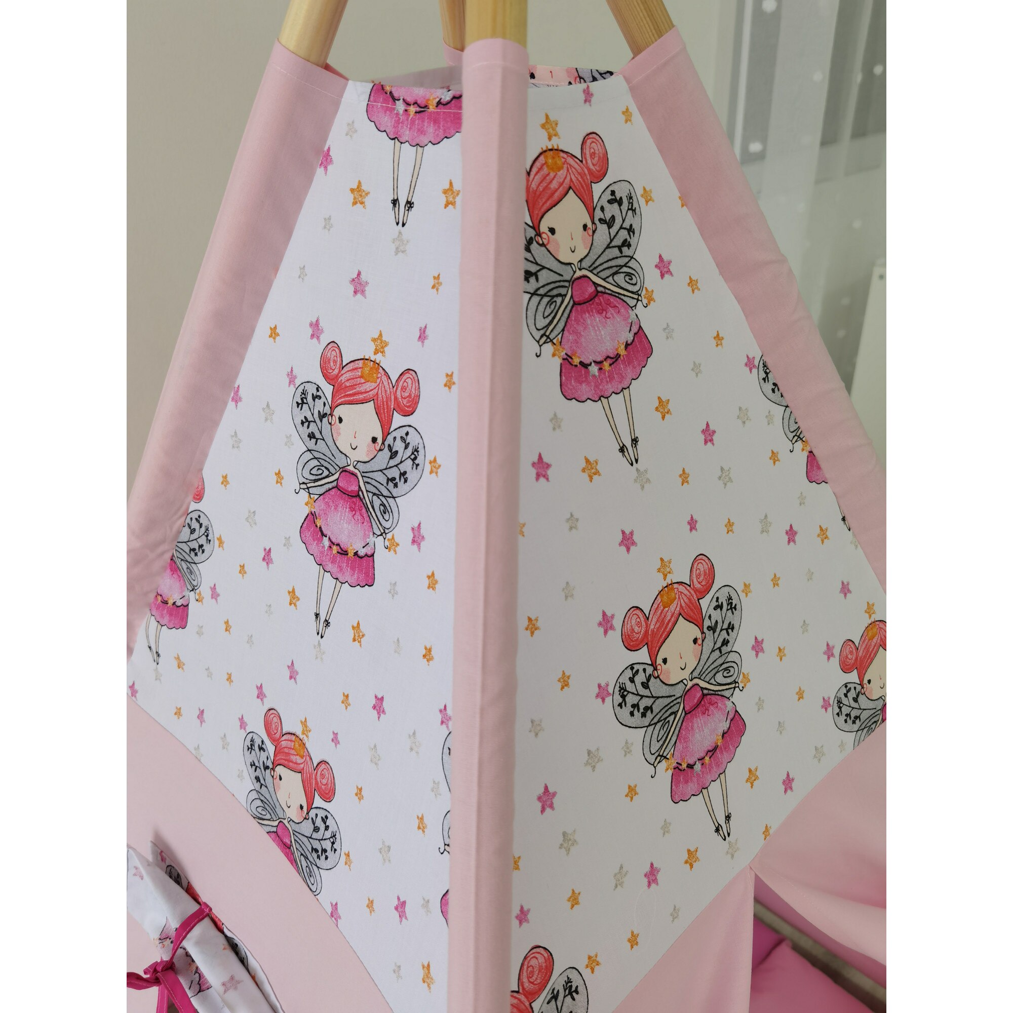 Set cort teepee si saltea Tinkerbell, 100x100x160cm - eMAG.ro
