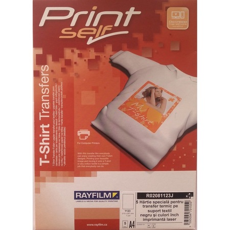 Hartie transfer termic culori inchise pentru material textil, 5coli/set ...
