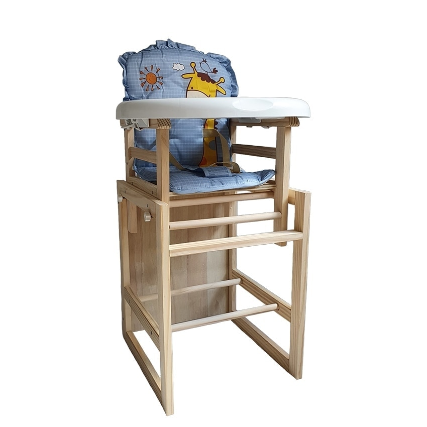 Scaun masa bebe, Multifunctional din lemn-Albastru, Helga Toys® - eMAG.ro