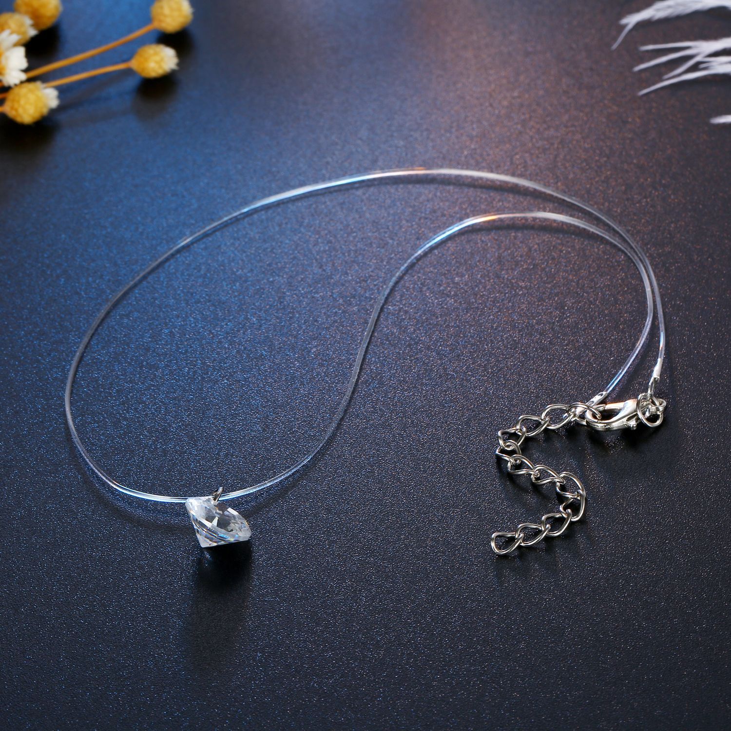 Colier Dama, Nevermore, Chocker Cristal cu Guta Elastica Transparent ...