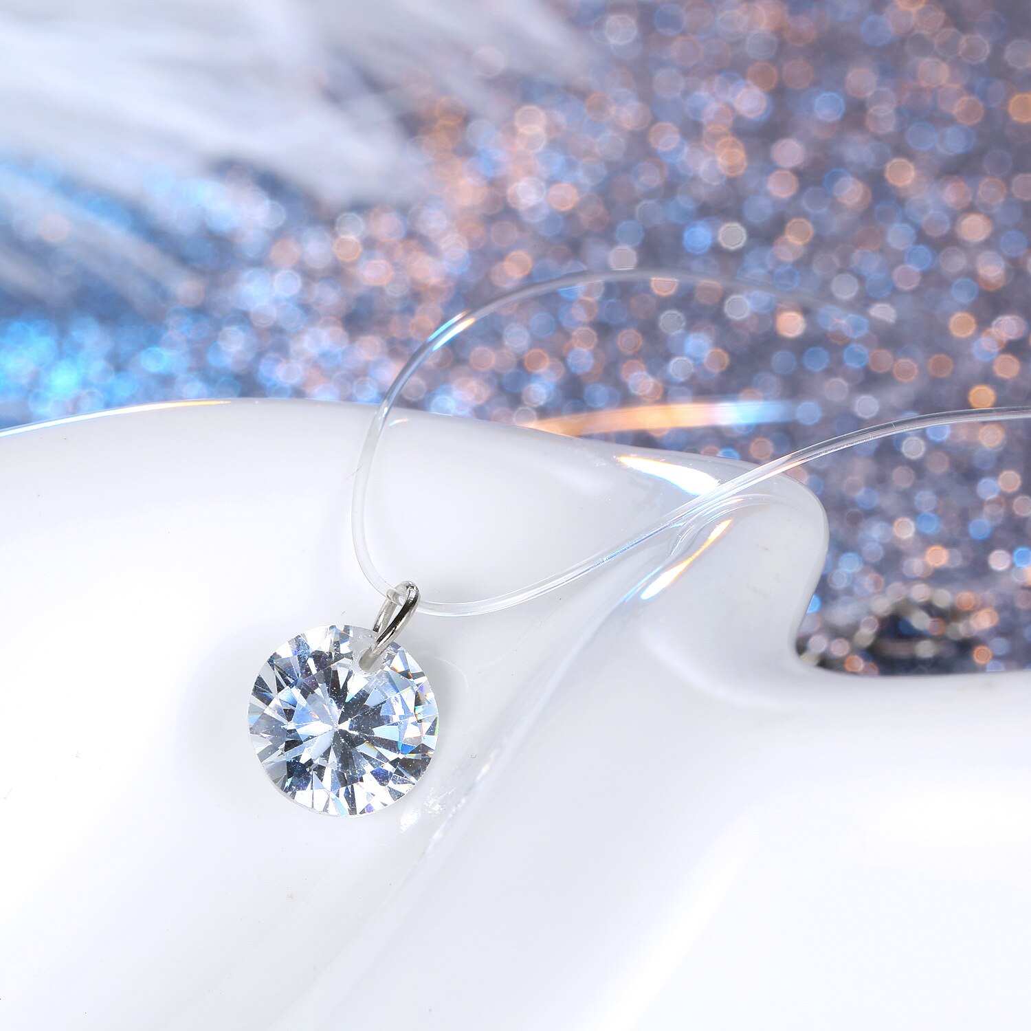 Colier Dama, Nevermore, Chocker Cristal cu Guta Elastica Transparent ...