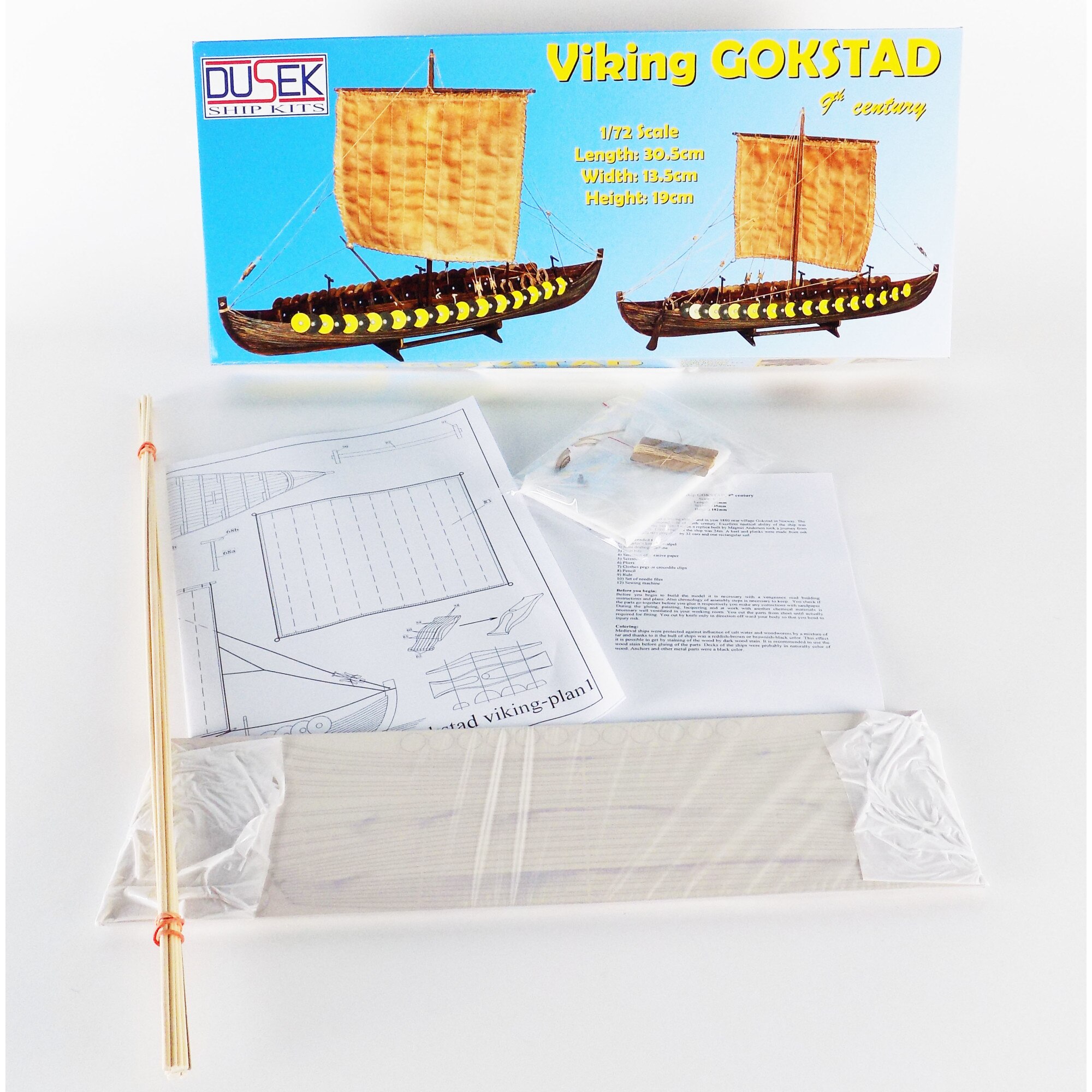 Kit de construit barca din lemn cu panze Viking Gokstad 1:72 - eMAG.ro