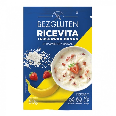 Fulgi de orez cu capsune si banane fara gluten, Bezgluten, 50 g - eMAG.ro