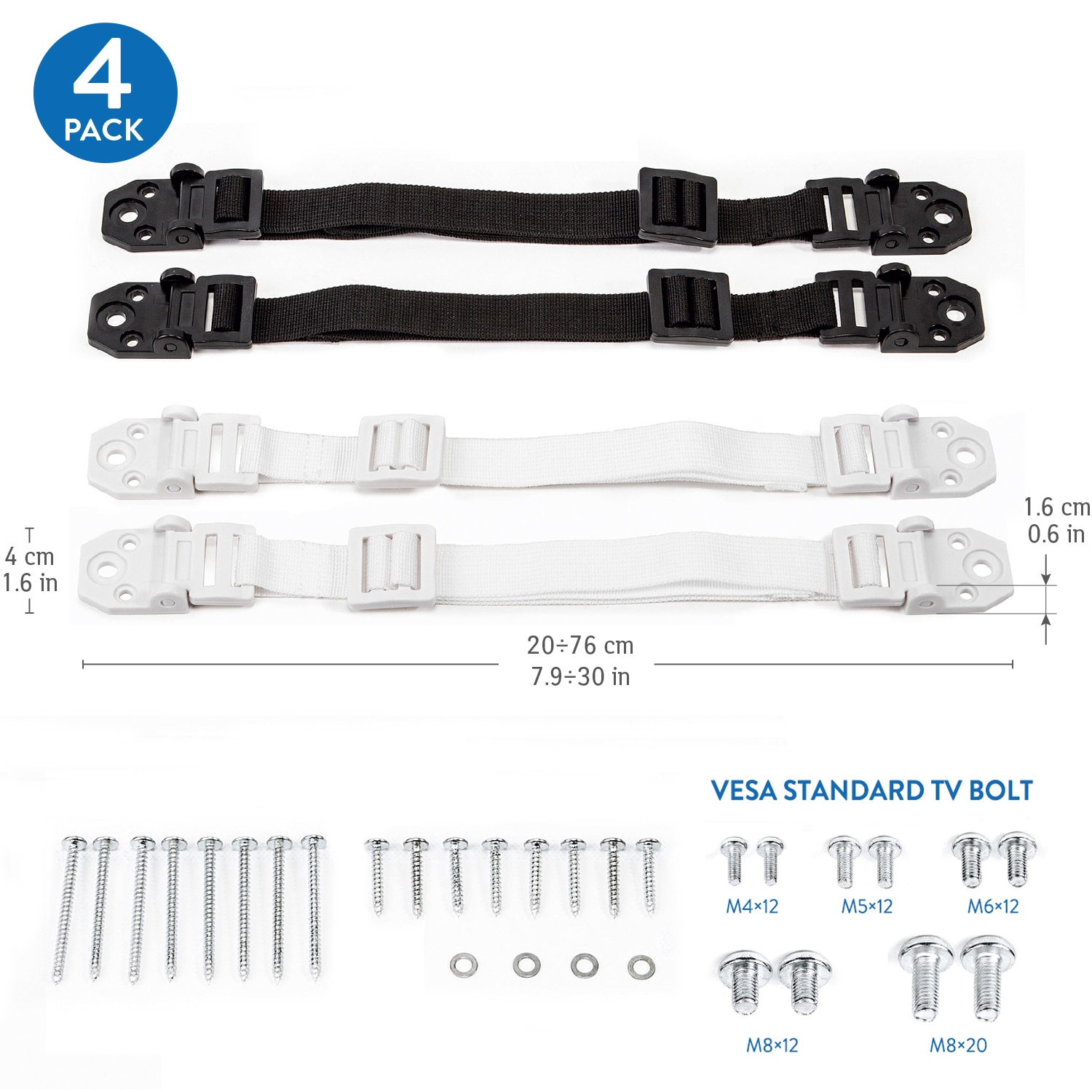 Set 4 curele de protectie anti alunecare si spargere televizor/smart tv ...