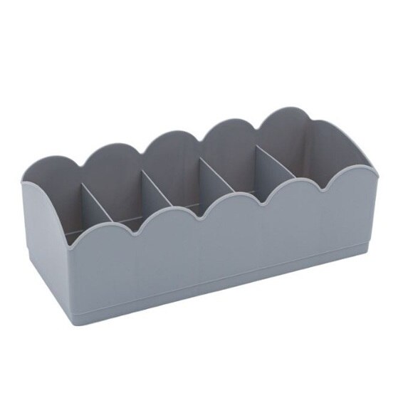 Cutie sertar cu 5 compartimente din plastic, Gri, 23x10x8 cm - eMAG.ro