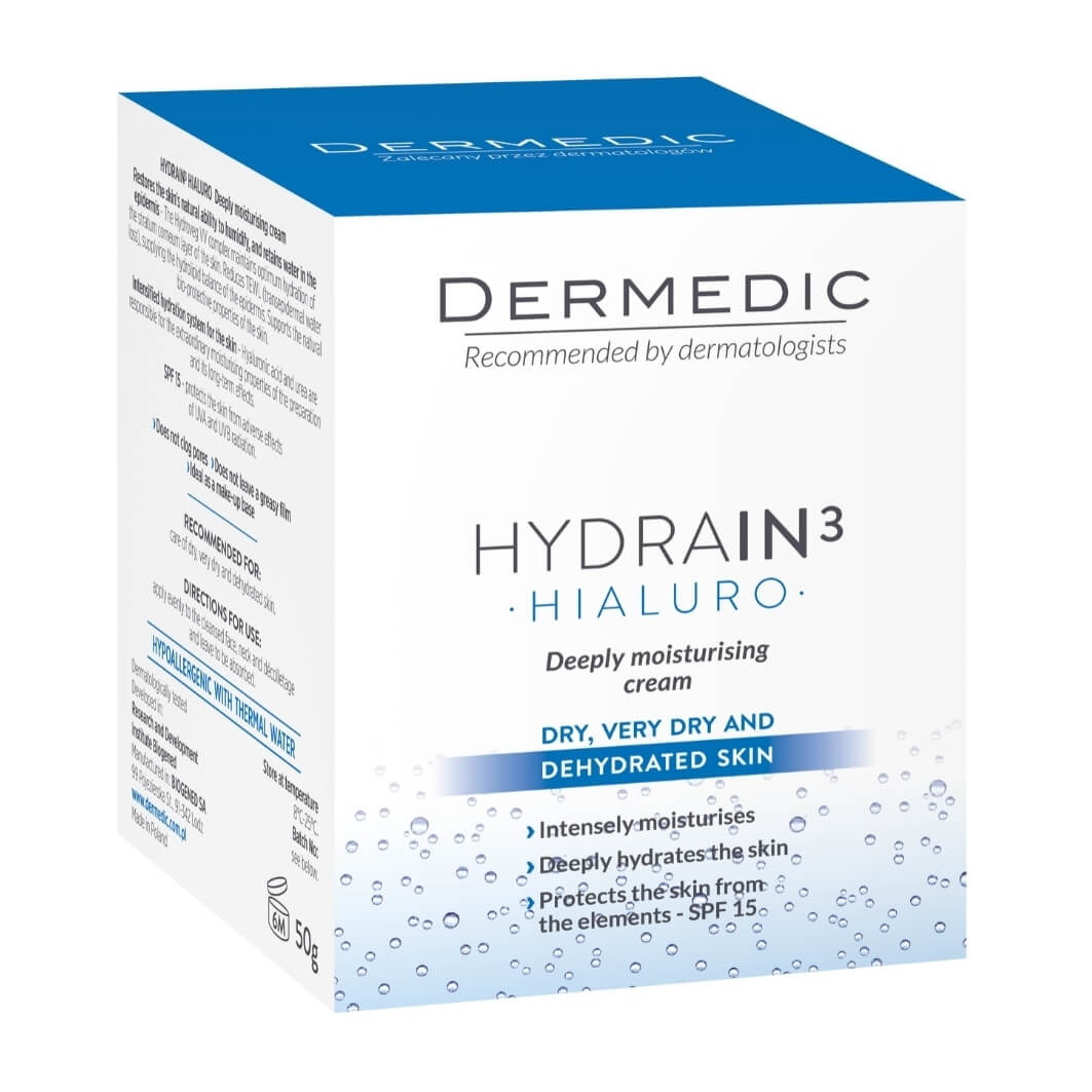 Dermedic Hydrain3 Hialuro Mélyhidratáló krém SPF15 50ml - eMAG.hu
