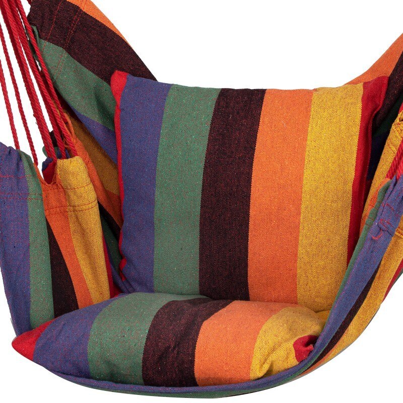 Hamac tip leagan suspendat pentru casa sau gradina HM47, multicolor cu ...