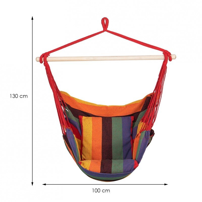 Hamac tip leagan suspendat pentru casa sau gradina HM47, multicolor cu ...