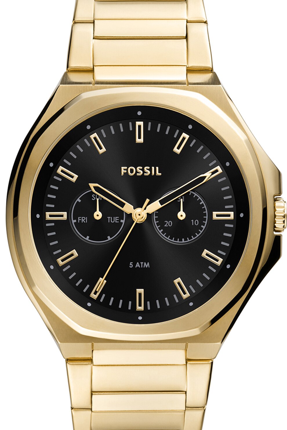 Fossil, Ceas cu functii multiple si bratara metalica, Auriu - eMAG.ro