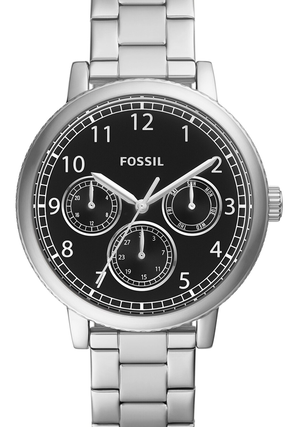Fossil, Ceas cu functii multiple si bratara metalica, Argintiu - eMAG.ro