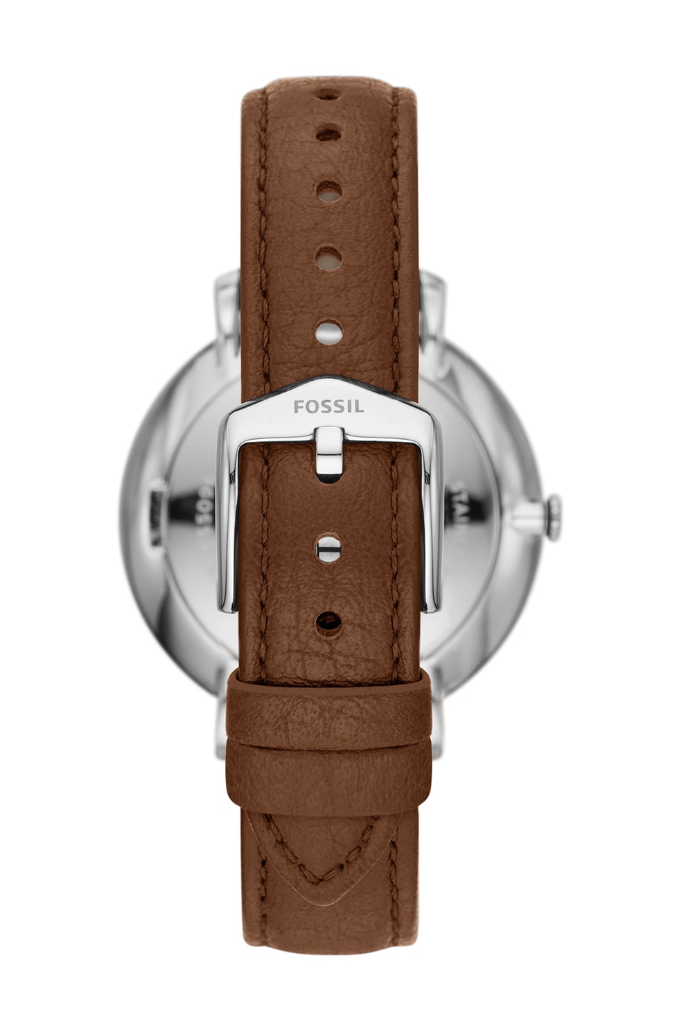 Fossil, Ceas analog cu o curea din piele, Maro/Argintiu - eMAG.ro