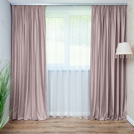 Set Decolis, Draperie Catifea Mov Lila 2 buc x 150 cm, cu Perdea ...