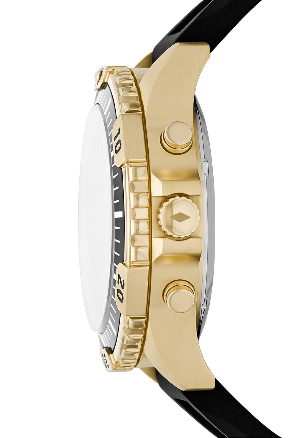 Fossil, Ceas digital analog cu detaliu logo, Negru/Auriu - eMAG.ro